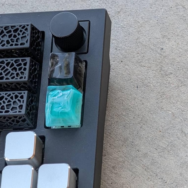 Dark Marble Keycap - Custom Resin Artisan (black & White Swirl) | OEM ...
