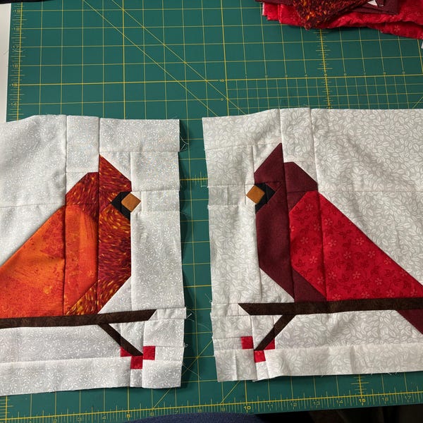 Cardinal Quilt Block Pattern Winter Bird PDF - Includes Instructions ...