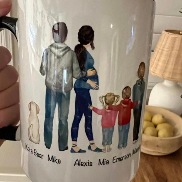 Personalized Family Mug, Custom Family Gift, Pet Family Coffee Cup, Dog ...