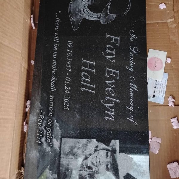 Personalized 8"x12"x1" Granite Memorial Headstone, Memorial Marker ...