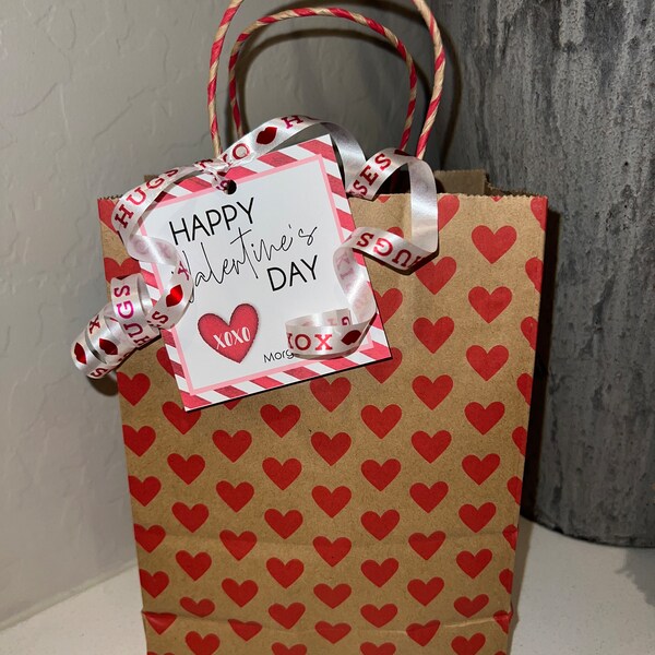 Editable Happy Valentine's Day Tag, Valentine's Day Gift Tag, Valentine ...