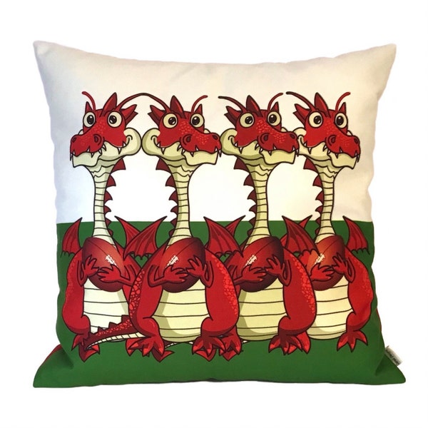 Welsh Dragon, Four Rugby Player Dragon's | Fabric Craft Panels in 100% ...
