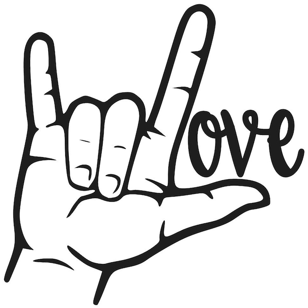 ASL Love Sign Language Svg/png/jpeg Design for Silhouette - Etsy