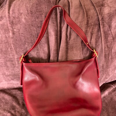 Like New, Vintage Coach Manor Bag, Top Handle Satchel 9977, Red - Etsy