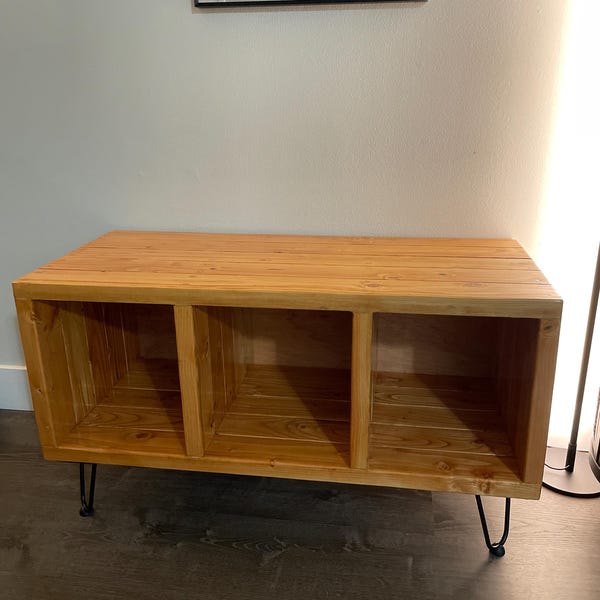 Console Table With Record Storage Furniture for Larger Amp & Receivers ...