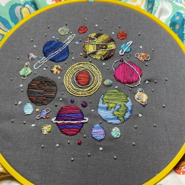Space Embroidery Pattern: Planets & Stars Hoop Art (PDF Pattern) - Etsy