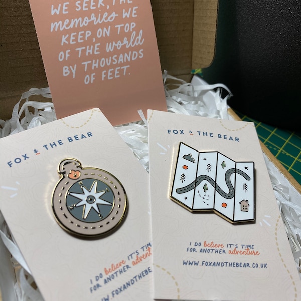 Compass Adventure Gold Enamel Pin - Adventure Enamel Pin - Cute ...
