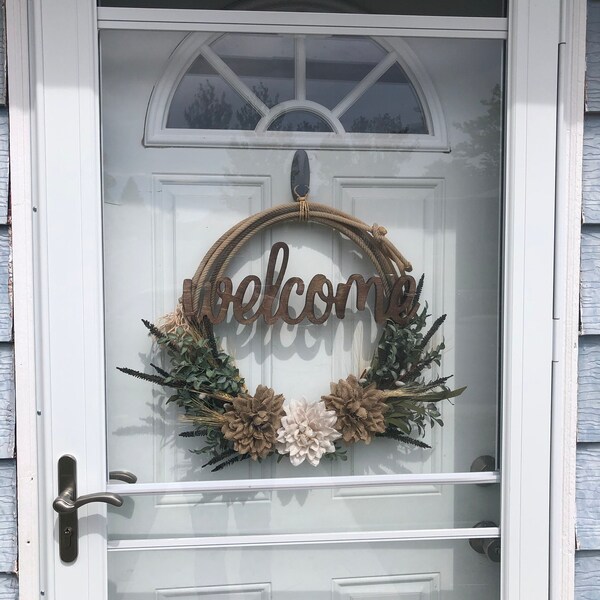 Second High Call Rope Wreath, Floral Rope Wreath , Western Rope Wreath ...