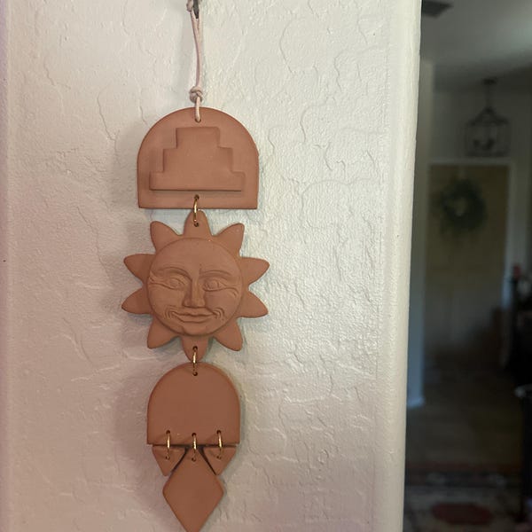 Vintage Sun Face Clay Wall Hanging: Southwestern Aztec Decor - Etsy