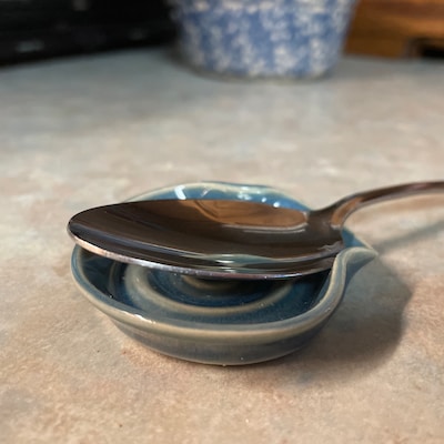 Small White Ceramic Spoon Rest, Coffee or Tea Small Spoon Rest ...