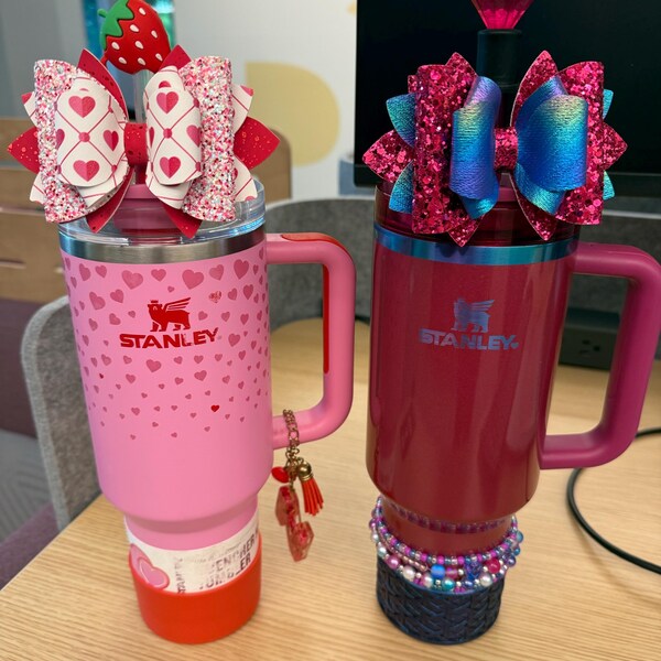 Royal Blue Stanley Tumbler Bow Straw Topper Navy Blue Stanley Cup Bow ...