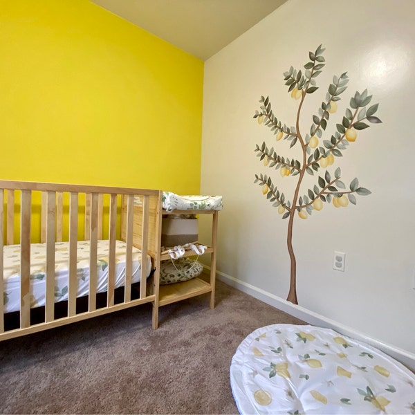 Big Lemon Tree Wall Decals With Leaves, Plastic-free Wall Stickers - Etsy