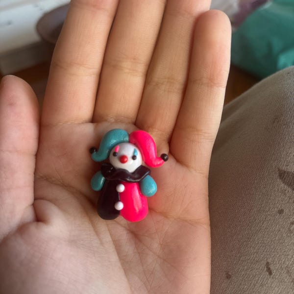 Rainbow Mini Clown Handmade Figurine - Etsy