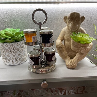 Stainless Steel 2 Tier Jam Pot Tree Holder 6 Pot for Jams, Marmalade ...