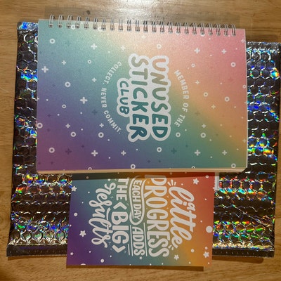 Unused Sticker Club Reusable Sticker Book for Sticker Collector, 6x8 ...