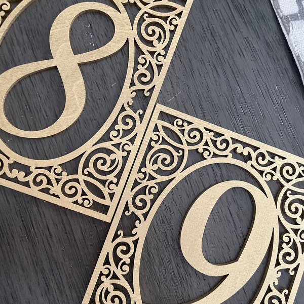 Table Numbers, Gold Table Numbers, Silver Table Numbers, Metallic Gold ...