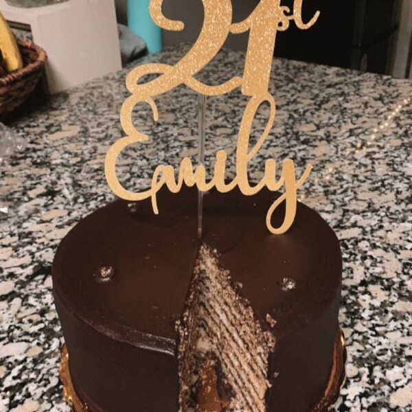 Happy 21st Cake Topper. 21st Cake Topper. Twenty One Cake Topper ...
