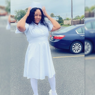 White Scrub Dress Nurse Uniform for Graduation Pinning Ceremony - Etsy