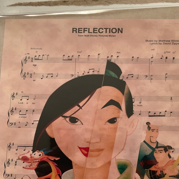 Mulan Reflection Sheet Music Art Print - Etsy