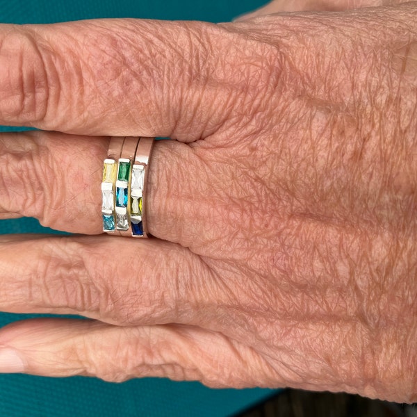 Birthstone Baguette Ring by Caitlyn Minimalist • Personalized Gemstone ...