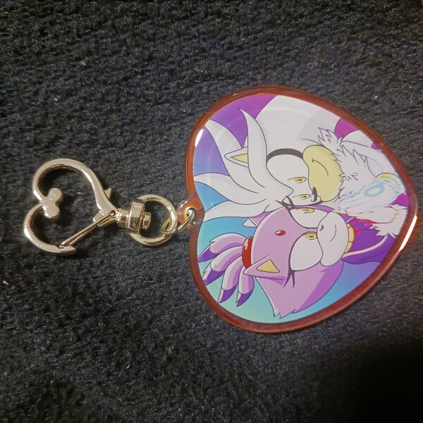 Murder of Sonic Hedgehog Rainbow Acrylic Holographic Charm Keychain ...