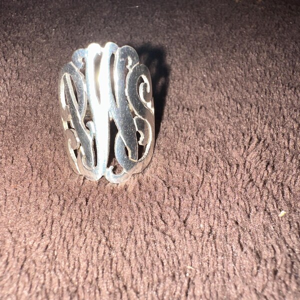 Monogram Initials Ring With CZ Stones - Customize It With Your Initials ...