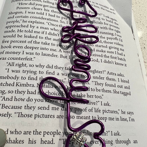 Elegant Beaded Bookmark Thong With Floral Charm Handmade Glass Beads ...