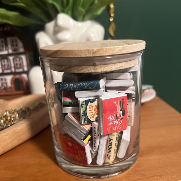 Custom Mini Book Jar, Personalized Miniature Book Collection - Etsy