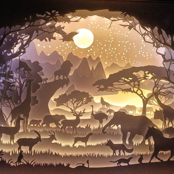 3D Paper Cut Light Box Light Boxes Digital SVG Files - Paper Cut 3d ...