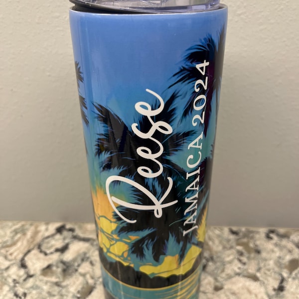 Family Vacation Tumblers With Name, Group Vacation Tumbler, Palm Tree ...