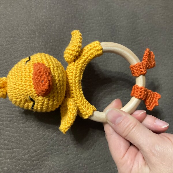 Duck Crochet Pattern Baby Rattle Amigurumi Pattern Duck Plush Crochet ...