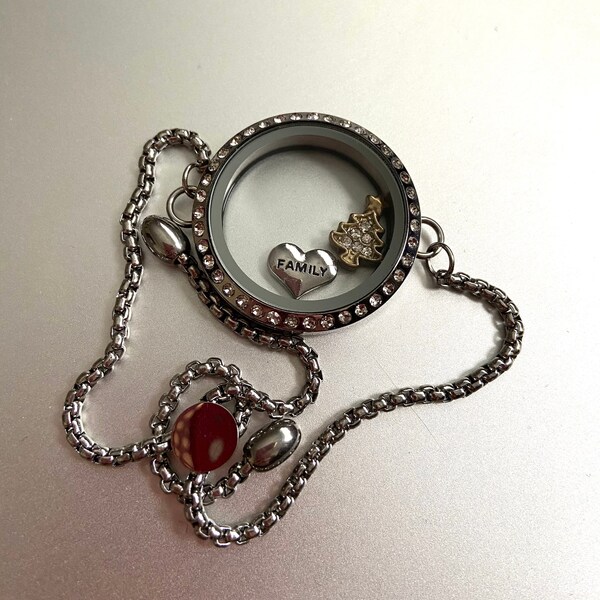 Crystal Twist Floating Locket Bracelet: Stainless Steel Adjustable ...