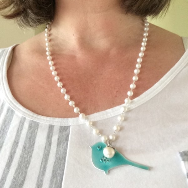 Silver Bluebird Enamel Pendant, Bluebird of Happiness, Bluebird ...