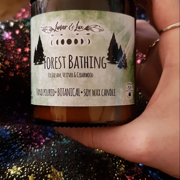 Forest Bathing / Hedge Witch Gift, Crystal Healing Candle, Vegan Candle ...