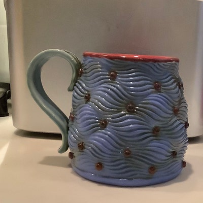 Blue and Yellow Wave Cup - Etsy