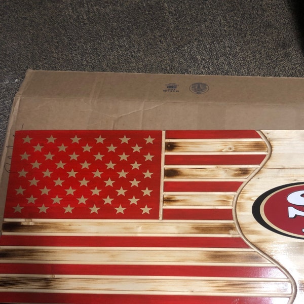 49ers Flag | Home Decor | Wood Flag | Football - Etsy