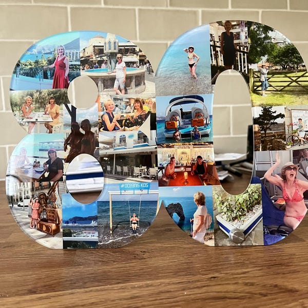 Acrylic Photo Number Collage, Birthday Gift, Photo Gift, Personalised ...