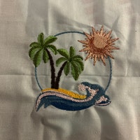 Tropical Island Machine Embroidery Design - Holiday Embroidery Files ...