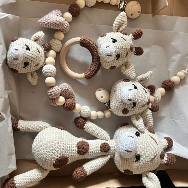 Giraffe Set Consisting of Stroller Chain, Cuddly Toy, Maxi-cosi Chain ...