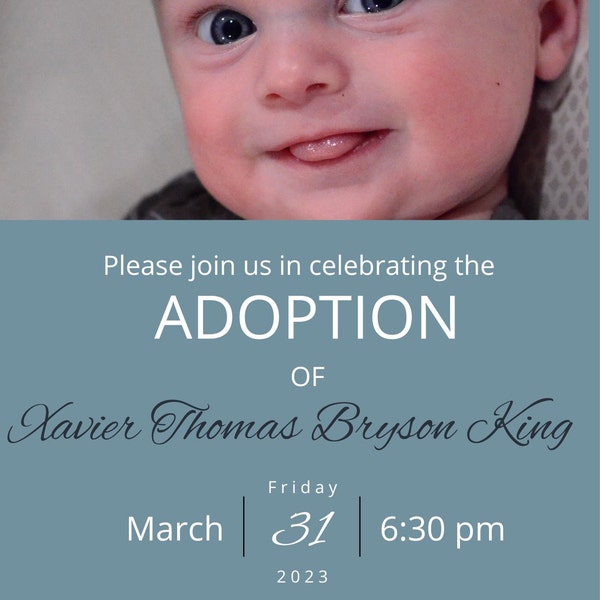 Family Ever After Family Photo Adoption Celebration Invitation Self ...