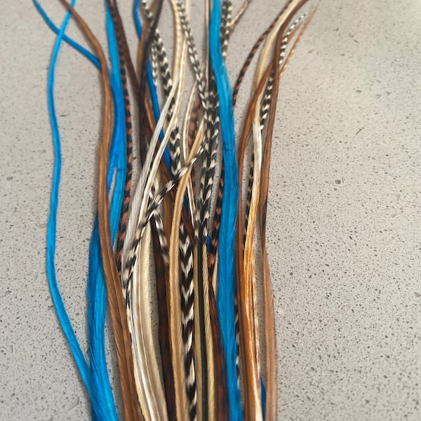 25 Loose Feathers 9-12 (23-31cm) Inches Premium Natural and Color Mix ...