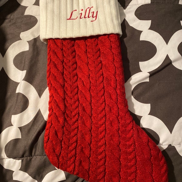 21" Personalized Knit Christmas Stocking - Etsy