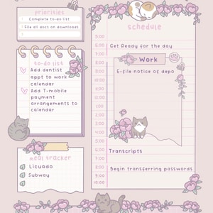 Self Care Checklist, Printable Planner Template, Kawaii Planner, Cute ...