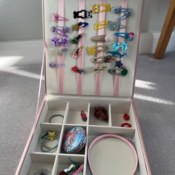 Girl's Hair Accessory Storage Box, Hair Clip Holder, Accessory ...