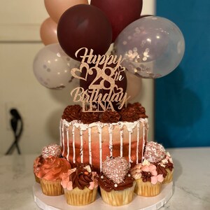Personalized Cake Topper Custom Happy Birthday Cake Decoration - Etsy
