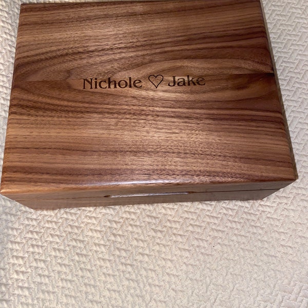Laser Engraved Keepsake Box 8x10, Walnut Keepsake Box, Personalized ...
