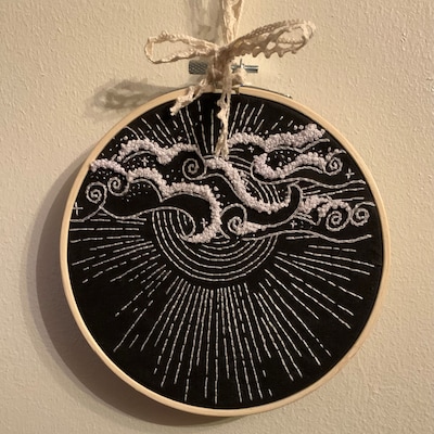 Full Moon Embroidery Kit, Sewing Kit, Embroidery Pattern, Beginners ...