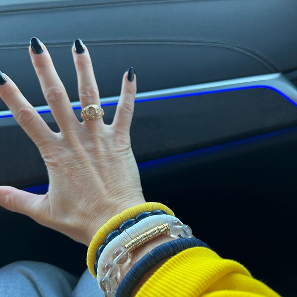 Elizabeth Stack - Blue and White Porcelain Floral Beads, 14k Gold ...