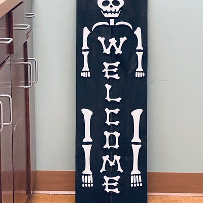 Skeleton Welcome Welcome Sign Fall Sign Bones SVG October Decor Welcome ...