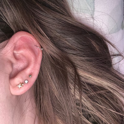 Diamond Rook Baguette Cut Huggie Hoops Cartilage Hoop - Etsy